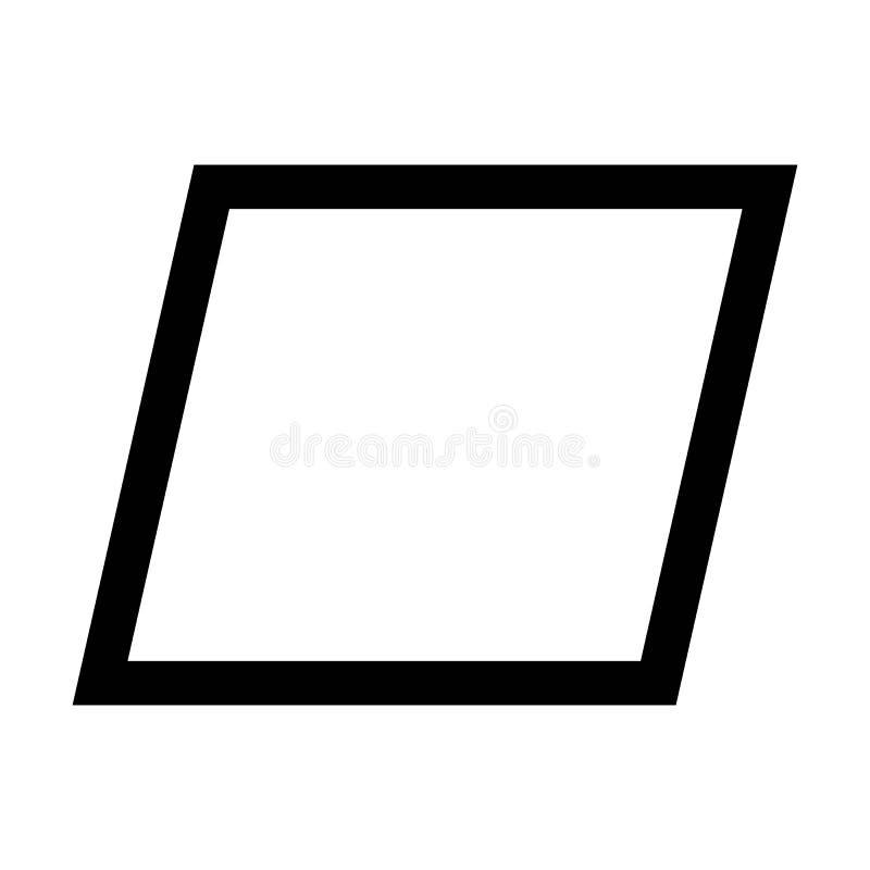 Parallelogram Shape Symbol Vector Icon Outline Stroke for Creative ...