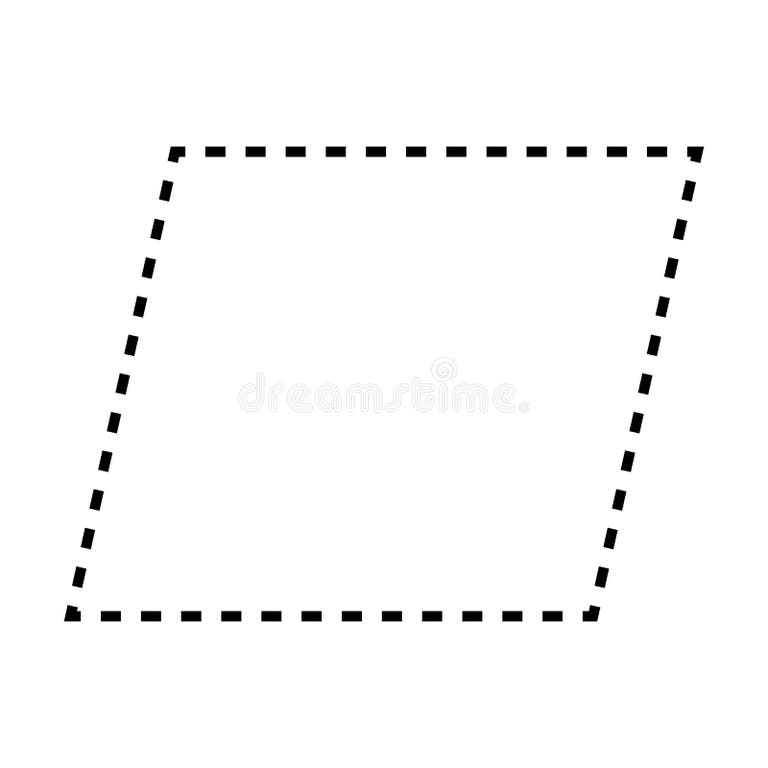 Parallelogram Symbol Dashed Shape Vector Icon for Creative Graphic ...