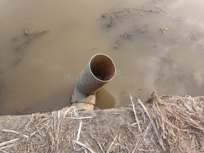 Paralon Pipes for Rice Farming Water Channels in Rice Fields Stock ...