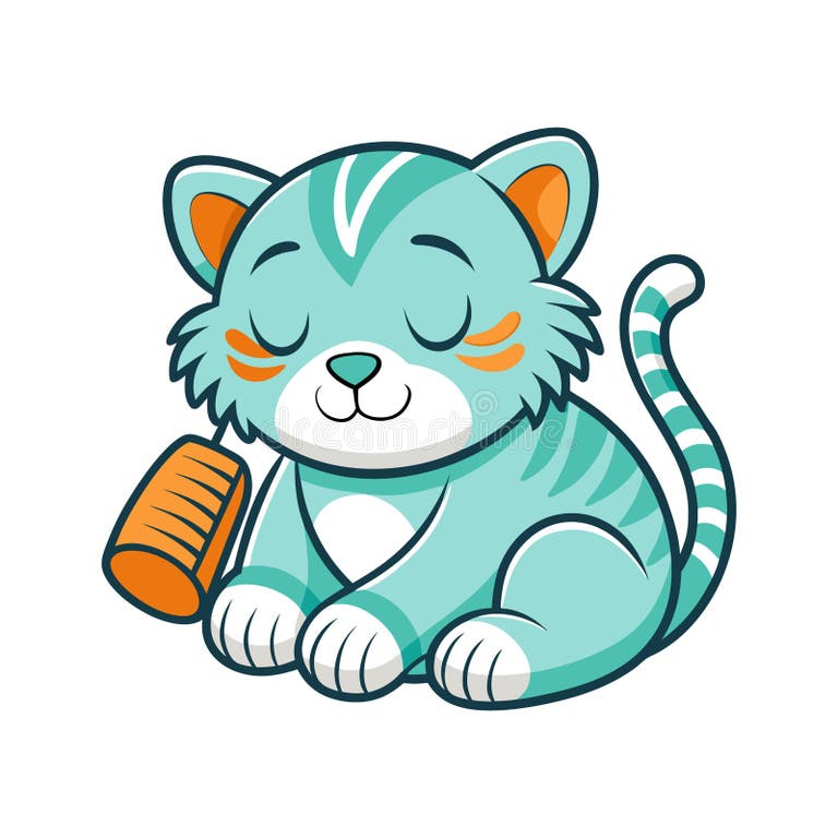 Paralyzed Tiger Cub Sleeping Peacefully Stock Vector - Illustration of ...