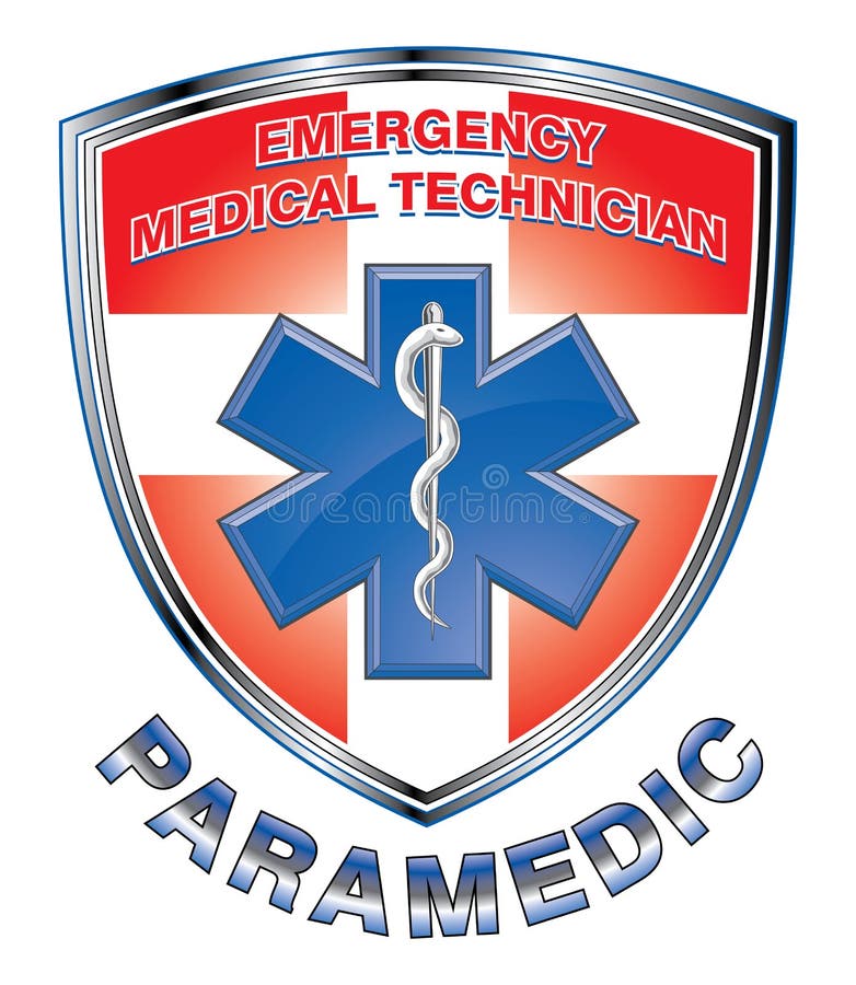 Paramédico Medical Design Shield De EMT Ilustración del Vector ...