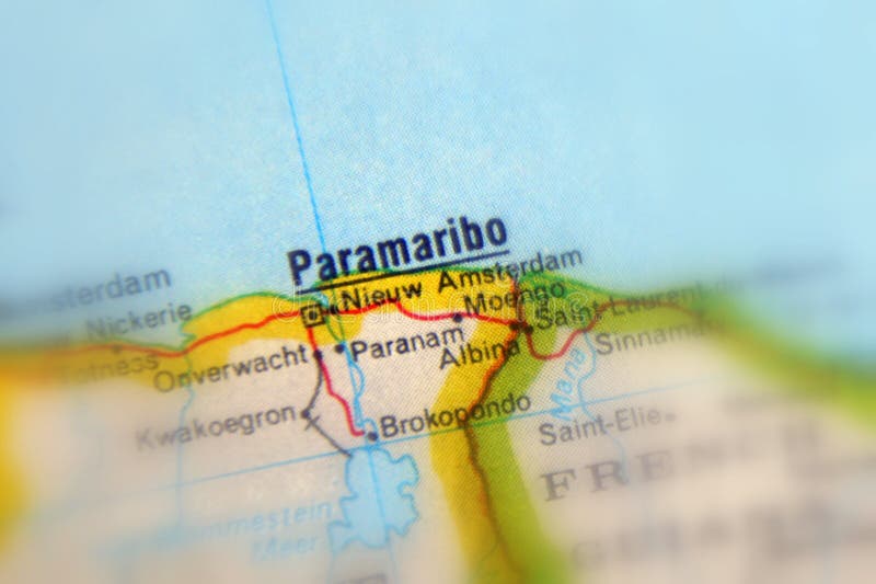 Paramaribo, Suriname. Political Map Stock Image - Image of bright ...