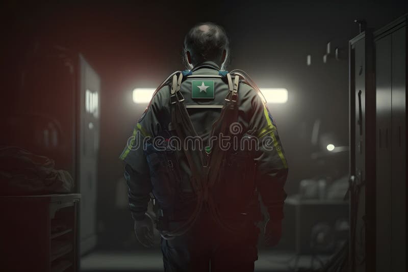 Paramedic and Ambulance. Neural Network AI Generated Stock Illustration ...