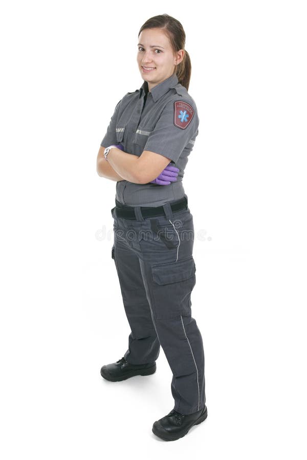 Paramedic Employee in the Front of a White Stock Photo - Image of ...