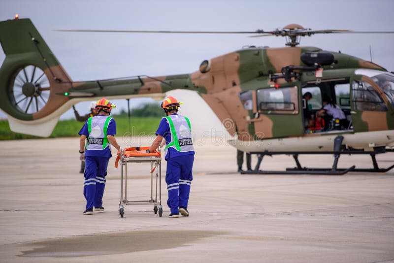 Paramedic and a Mobile Flying Ambulance Stock Photo - Image of pain ...