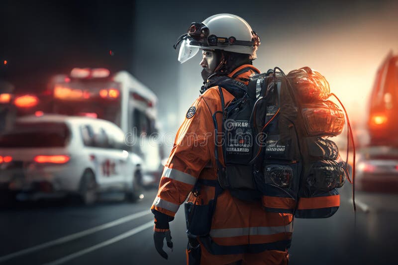 A paramedic using gas mask stock illustration. Illustration of soldier ...