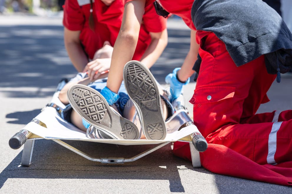 Paramedics in a Rescue Operation after Accident Stock Image - Image of ...