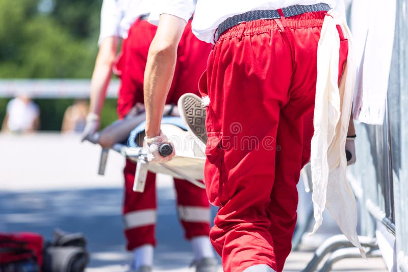 Paramedics in a Rescue Operation after Accident Stock Image - Image of ...