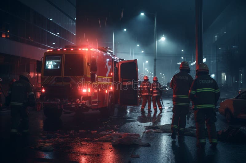 Paramedics Responding To a Major Accident Scene Stock Illustration ...
