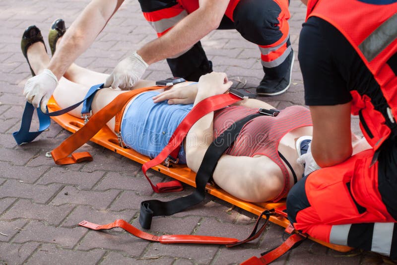 Paramedics Taking Woman To the Hospital Stock Photo - Image of sidewalk ...