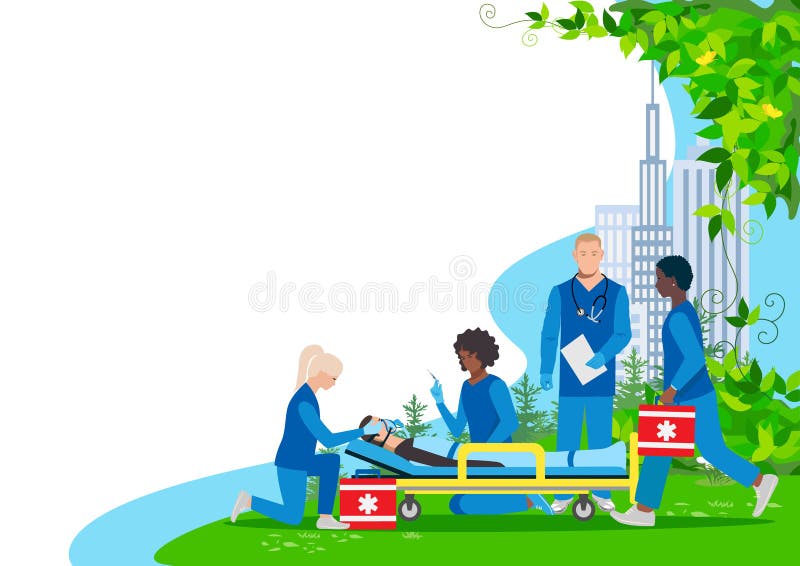 Professional Team of Paramedics Provides Assistance To a Patient Stock ...