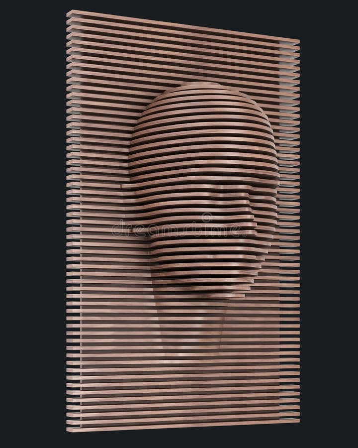 Parametric Wood Panel - Human Head - Horizontal. 3D Rendering Stock ...