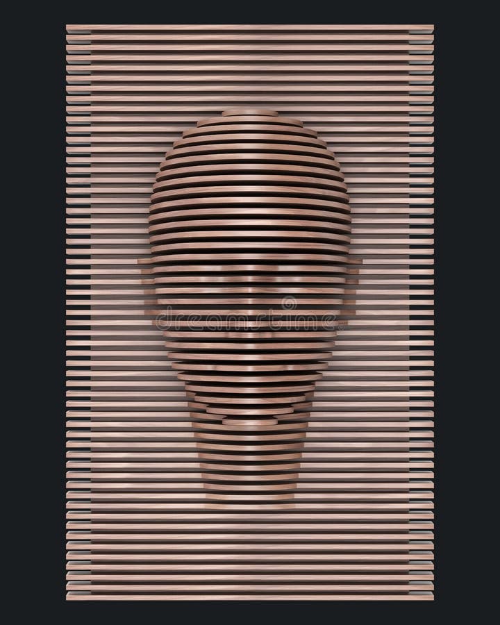 Parametric Wood Panel - Human Head - Horizontal. 3D Rendering Stock ...