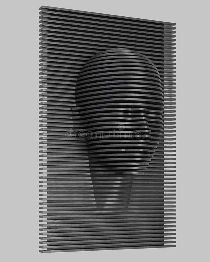 Parametric Wood Panel - Human Head - Horizontal. 3D Rendering Stock ...