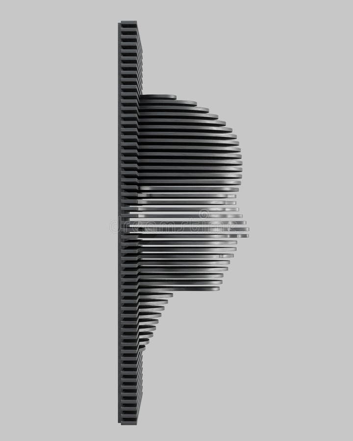 Parametric Wood Panel - Human Head - Horizontal. 3D Rendering Stock ...