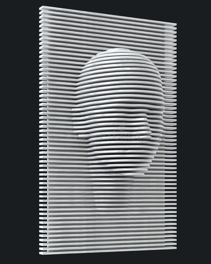 Parametric Wood Panel - Human Head - Horizontal. 3D Rendering Stock ...