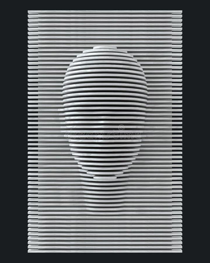 Parametric Wood Panel - Human Head - Horizontal. 3D Rendering Stock ...