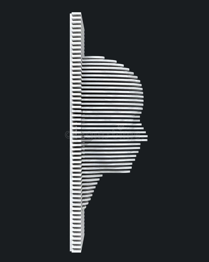 Parametric Wood Panel - Human Head - Horizontal. 3D Rendering Stock ...