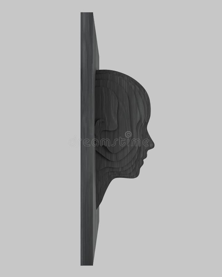 Parametric Wood Panel - Human Head - Horizontal. 3D Rendering Stock ...