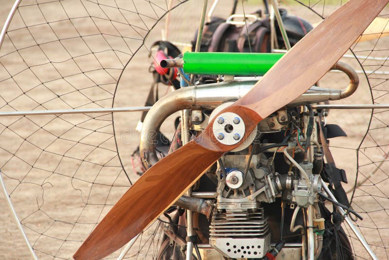 Paramotor Engine and Large Brown Propellers Stock Photo - Image of ...