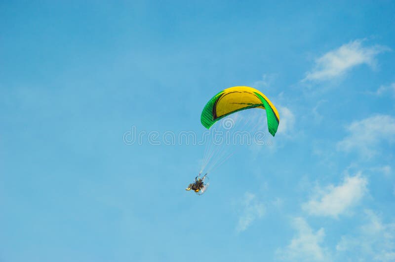 Paramotor stock image. Image of paramotor, wing, blue - 32136253