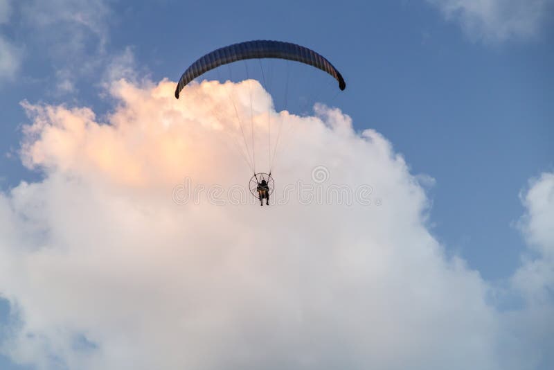 Paramotor in the sky stock image. Image of flight, outdoors - 123017527