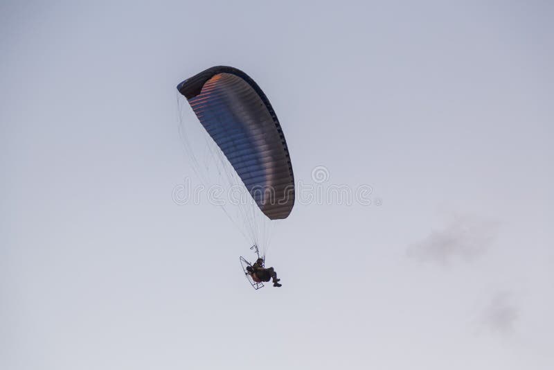 Paramotor in the sky stock photo. Image of parachuting - 123017536
