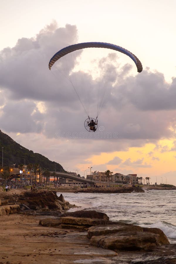 Paramotor in the sky stock image. Image of activity - 123343093