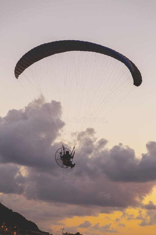 Paramotor in the sky stock photo. Image of paragliding - 123343094
