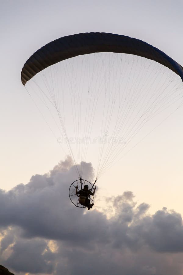 Paramotor in the sky stock photo. Image of glide, pilot - 123343102