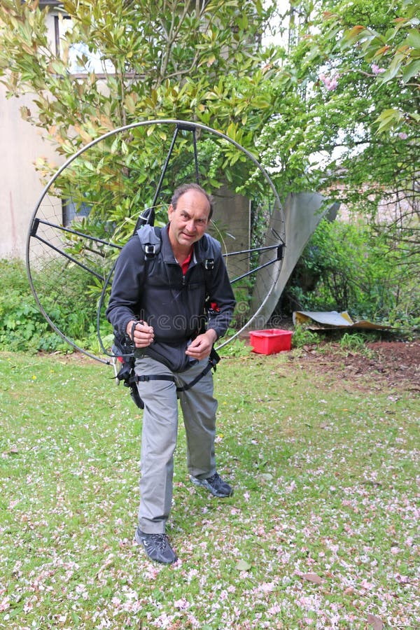 Paramotor Pilot Preparing His Engine Stock Image - Image of active ...