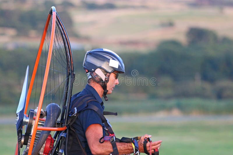 Paramotor Pilot Preparing To Fly Stock Photo - Image of flight ...