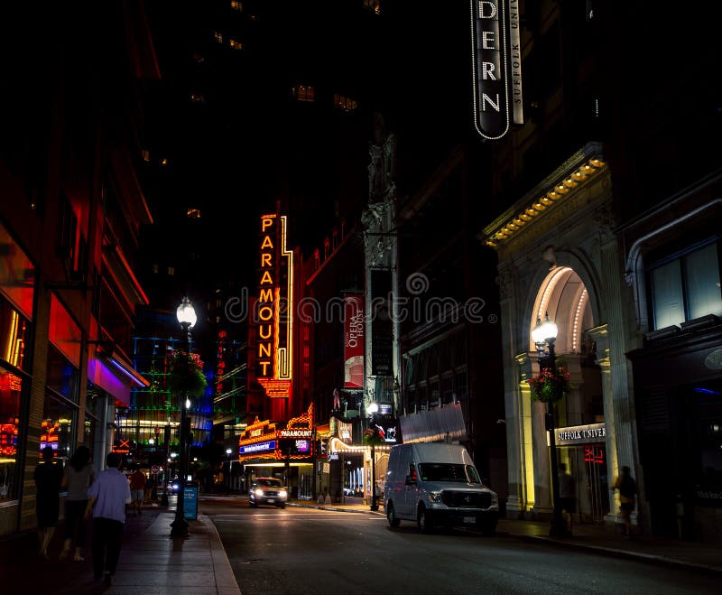 Paramount Sign in the Theater District of Boston Editorial Stock Image ...