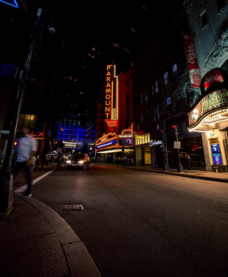Paramount Sign in the Theater District of Boston Editorial Stock Photo ...