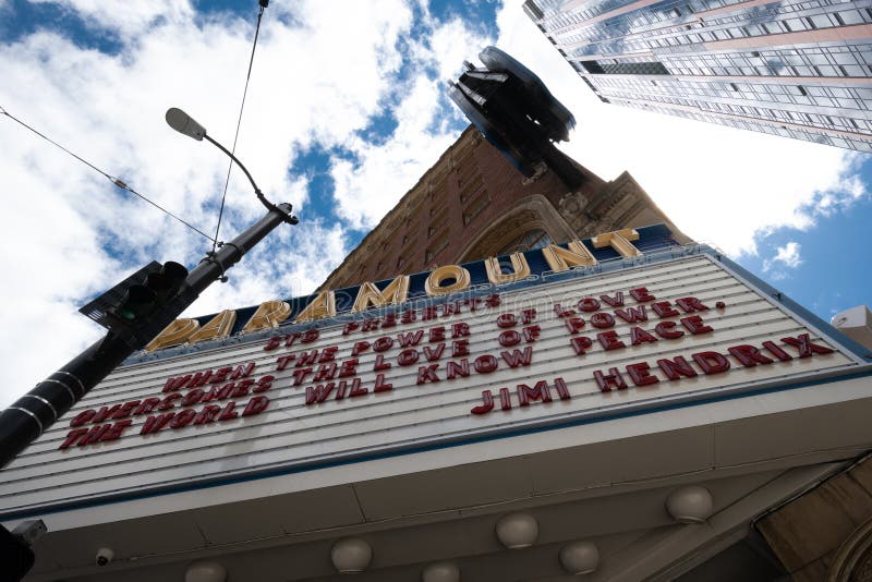 Paramount Theater in Seattle Washington Reader Board Editorial Image ...