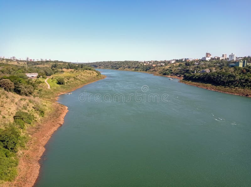 Parana River in Brazil Paraguay Border Stock Image - Image of river ...