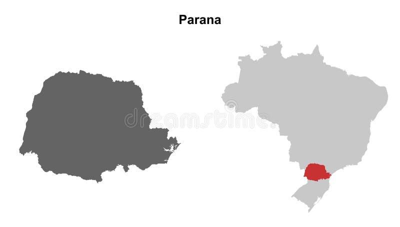 Parana outline map stock illustration. Illustration of brazilian ...