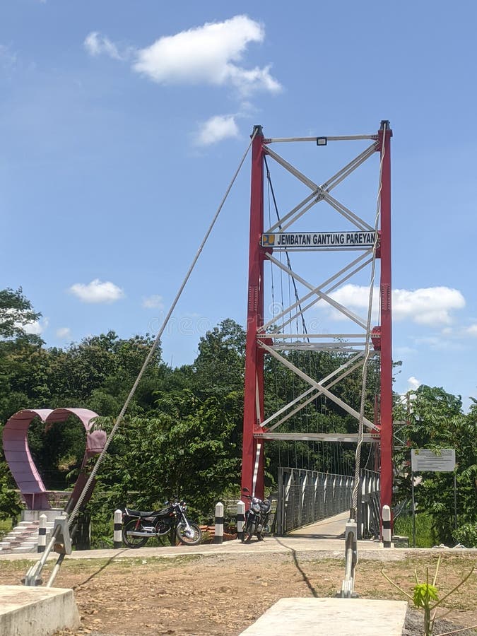Parane suspension bridge. stock photo. Image of transport - 266165964