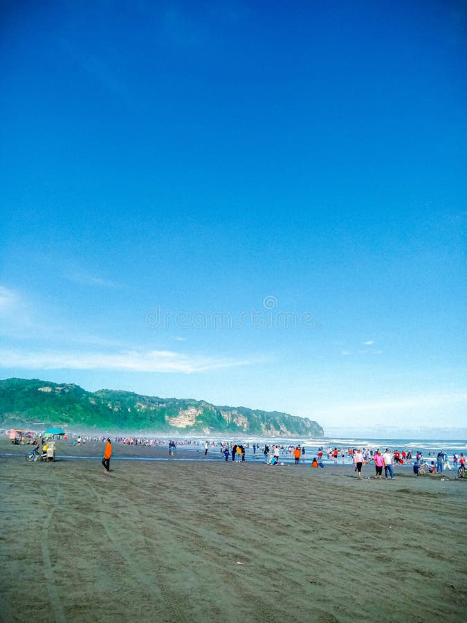 The Parangtritis Beach on Yogyakarta Stock Image - Image of beach ...