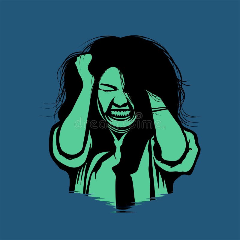 A Paranoid Woman Randomises Her Hair Vector Stock Vector - Illustration ...