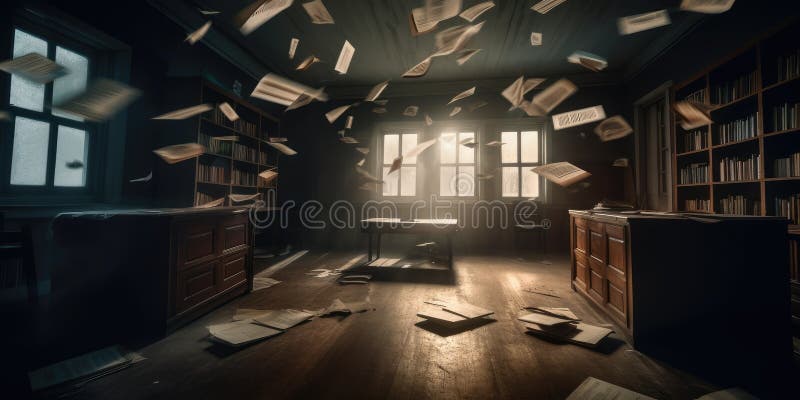 Paranormal Activity Inside an Empty School Classroom Stock Image ...