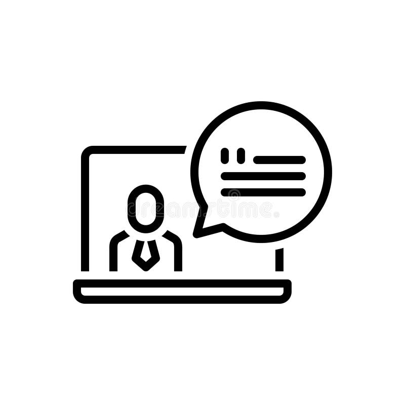 Black Line Icon for Paraphrase, Online and Message Stock Vector ...