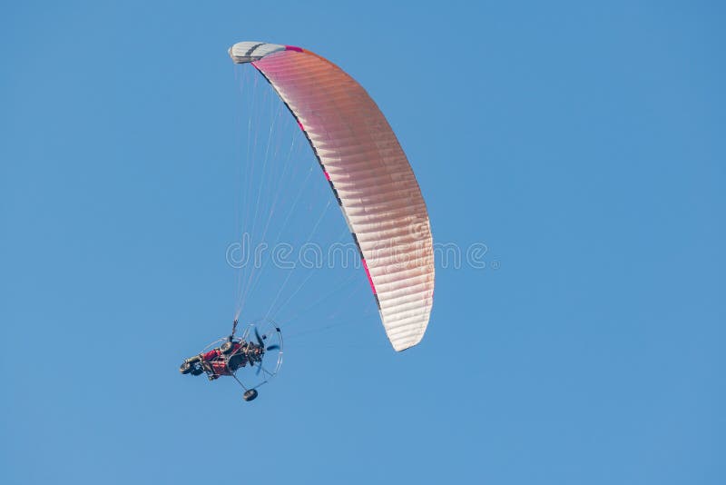 Paraplane on the Blue Sky Background Stock Image - Image of paraplaner ...