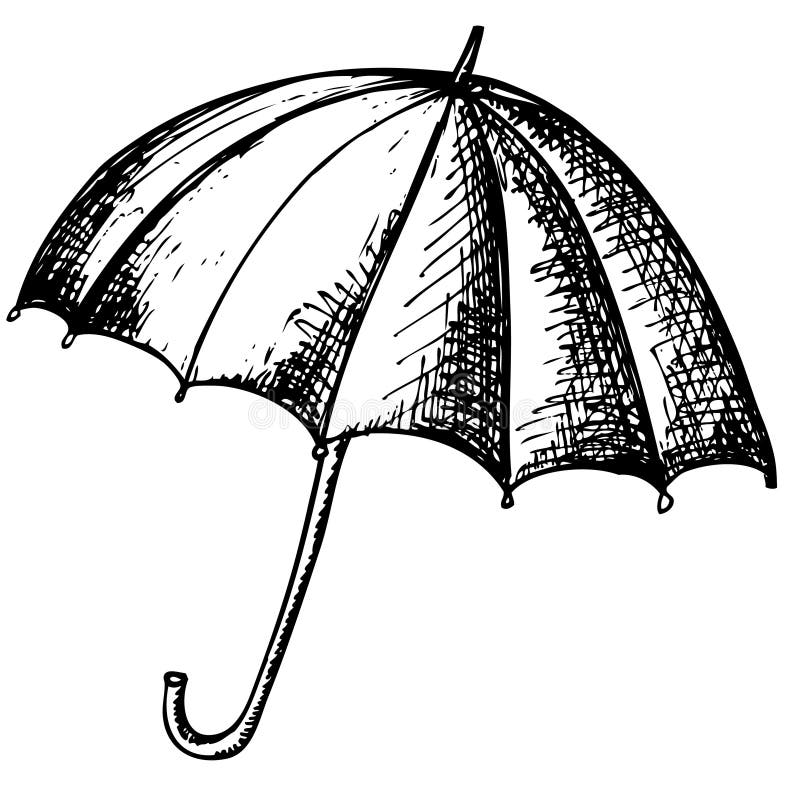 Paraply med regn vektor illustrationer. Illustration av rotting - 54277489