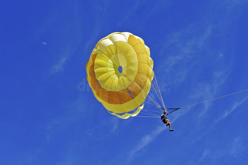 Parasailer Descending for Landing Stock Photo - Image of adventure ...