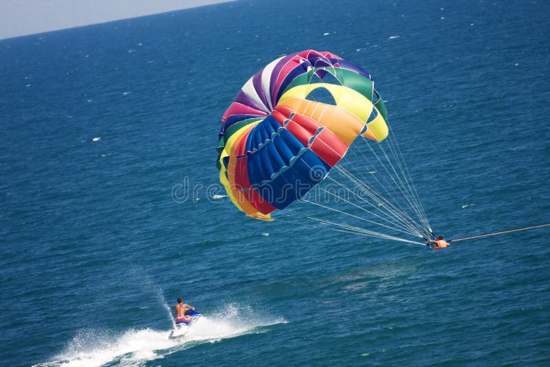Parasailer over ocean stock image. Image of flying, parasailer - 5236087
