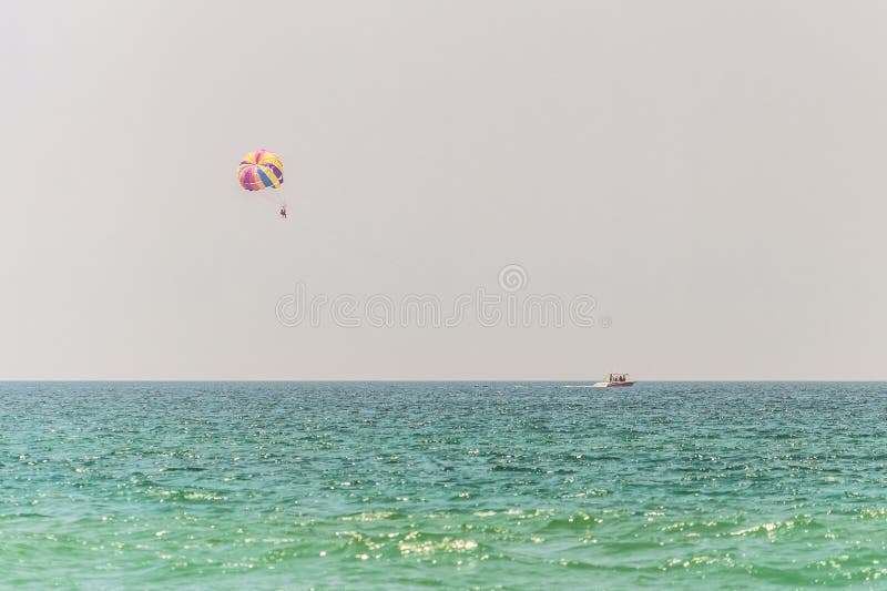 Motorboat Pulls on a Rope Parachute Glider Stock Photo - Image of pull ...