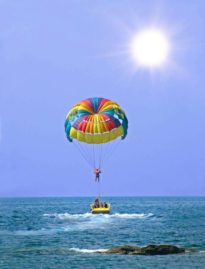 Parasailer over ocean stock image. Image of flying, parasailer - 5236087