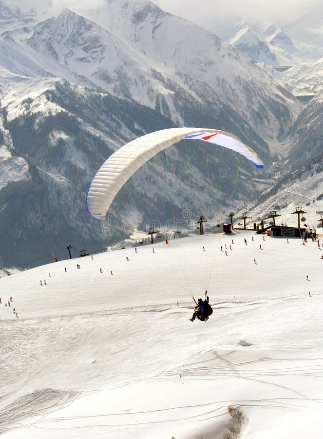 Paragliding in winter stock photo. Image of sport, person - 7377616