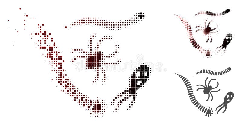 Destructed Pixel Halftone Parasites Icon Stock Vector - Illustration of ...